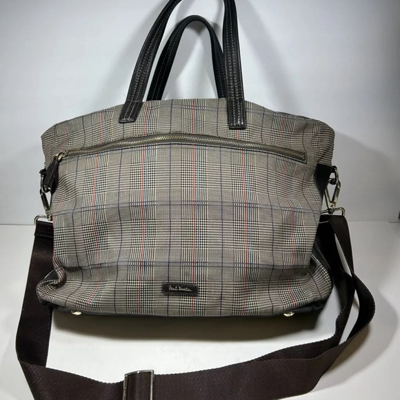 Paul Smith | Bags | Paul Smith Laptop Briefcase Check Canvas Leather ...